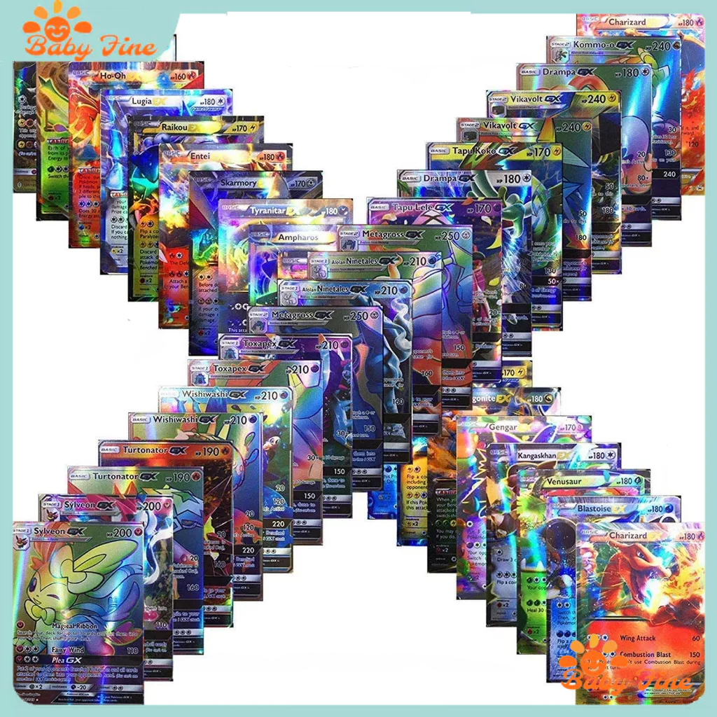 100% ORI NEW 100PCS Pokemon Cards TCG Vmax Hologram English Version Trading Card | Shopee Malaysia