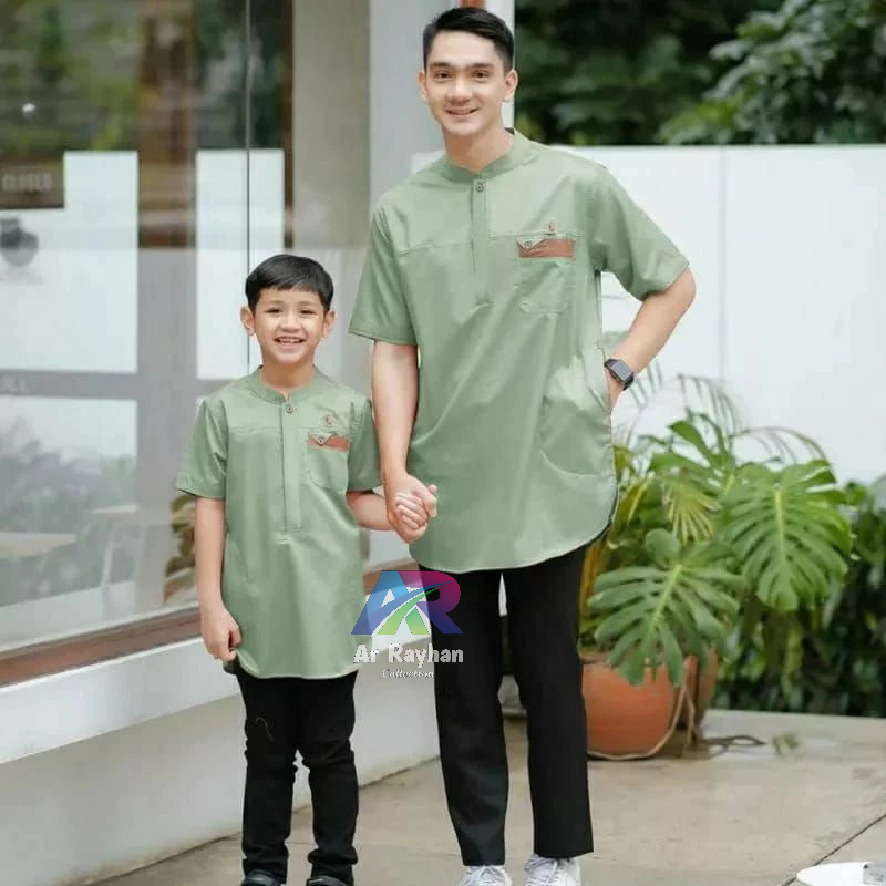 Koko couple FATHER SON kurta CHILDREN BAJU kurta sage BOYS koko sage ...