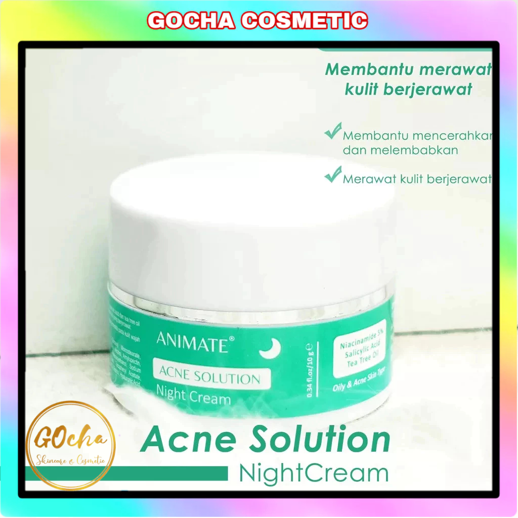 Gocha Animate Acne Solution Night Cream 10 GR | Shopee Malaysia