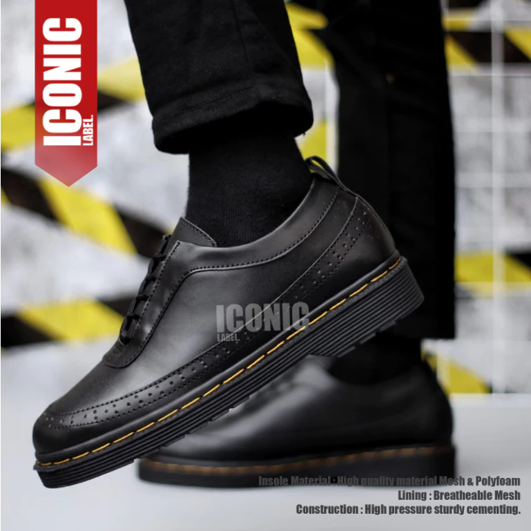 HITAM Docmart Loafers Formal Shoes Black Men's Work Boots | Shopee Malaysia