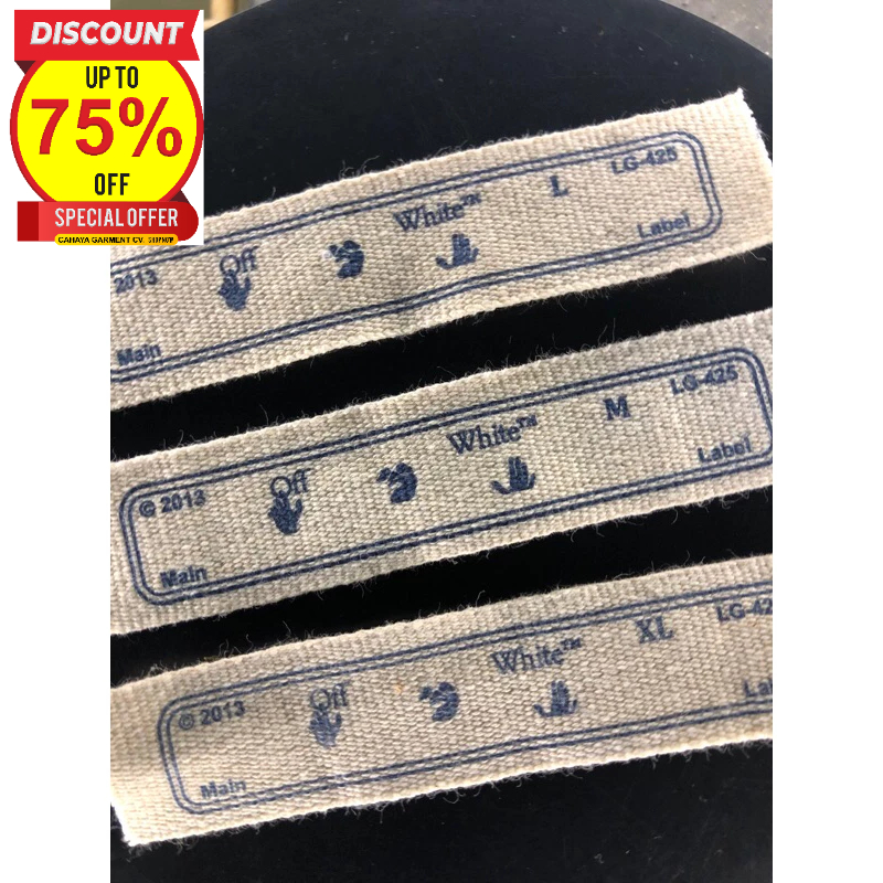 OFF WHITE LABEL TWILL CLASSIC SUPER PREMIUM CO 1X SEND 600PCS | Shopee ...