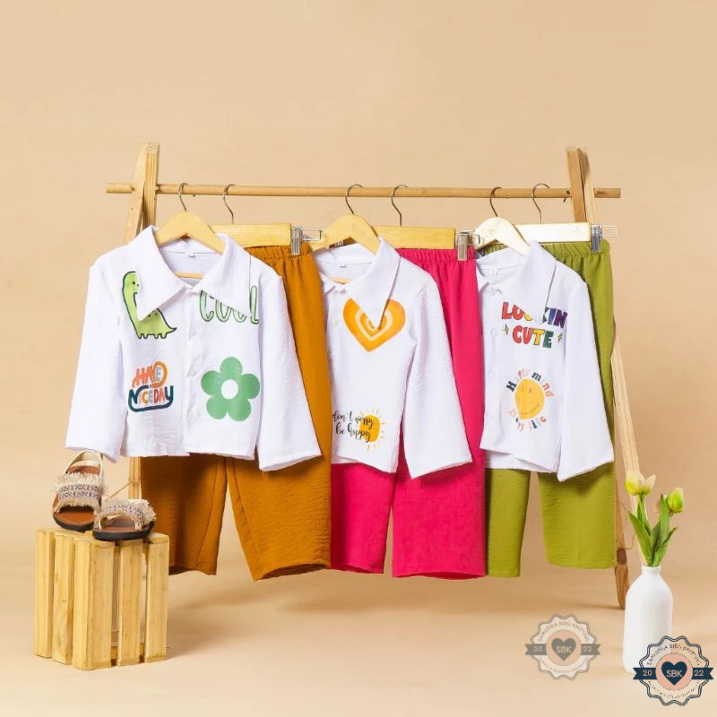 KEMEJA Children's Suit CROP TOP Crinkle Emoji DTF Ruffle Tee Shirt ...