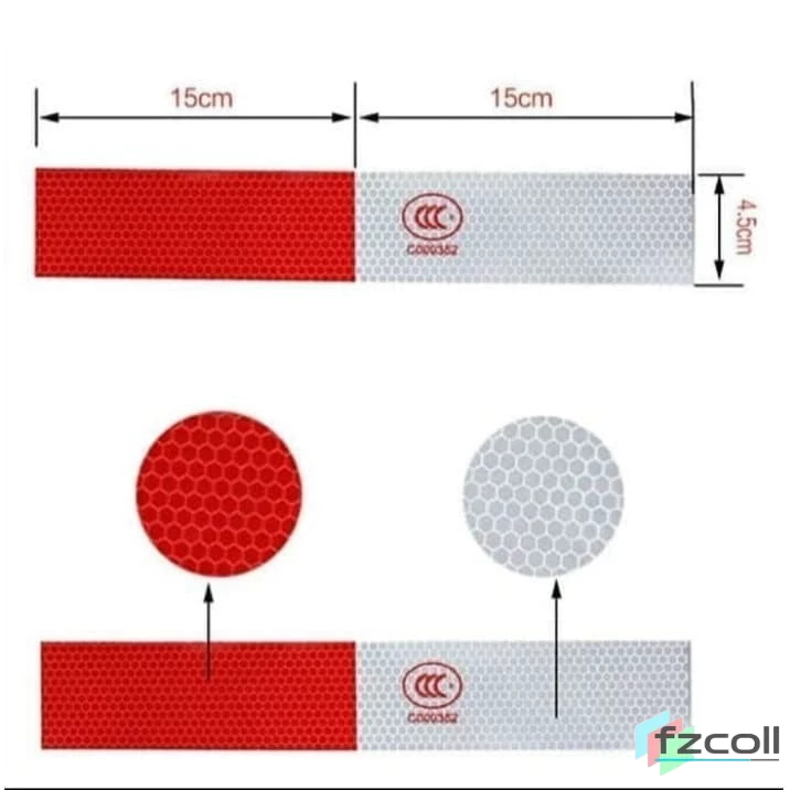 MERAH CAHAYA PUTIH Red And White Reflector Sticker Night Light ...