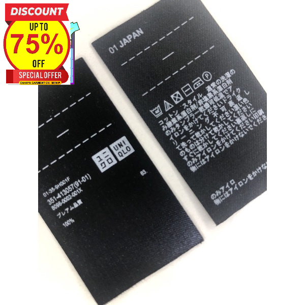 Uniqlo BLACK CARE LABEL SATIN SUPER PREMIUM CO 1X SENT 600 PCS | Shopee ...