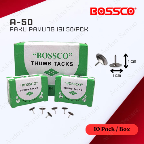 Bossco Tacks/BOSSCO Thumb Tacks/BOSSCO Pines 1 Box Contains 10 Packs ...