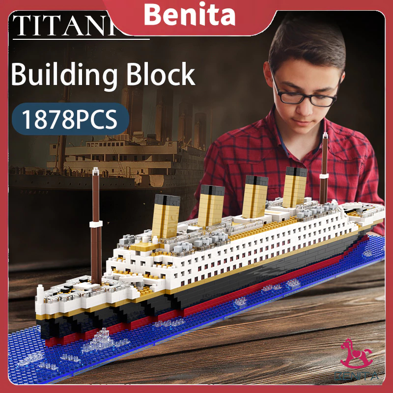 1878pcs Children's Titanic Block Toys Children DIY Assemble Building Blocks Ship Classical Model ...