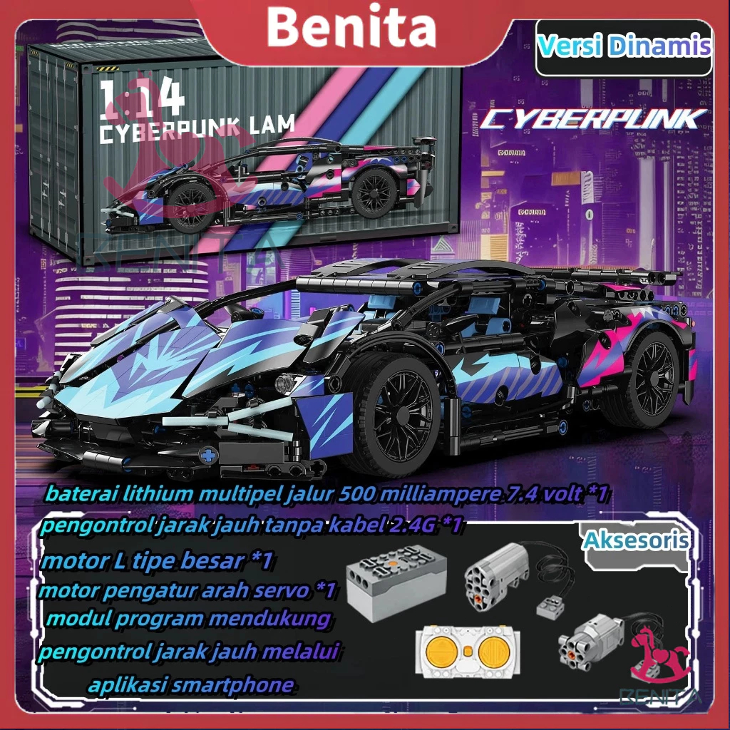 1314pcs RC Block Lamborghini Car 1:14 Car Model Assemble Block Kids ...