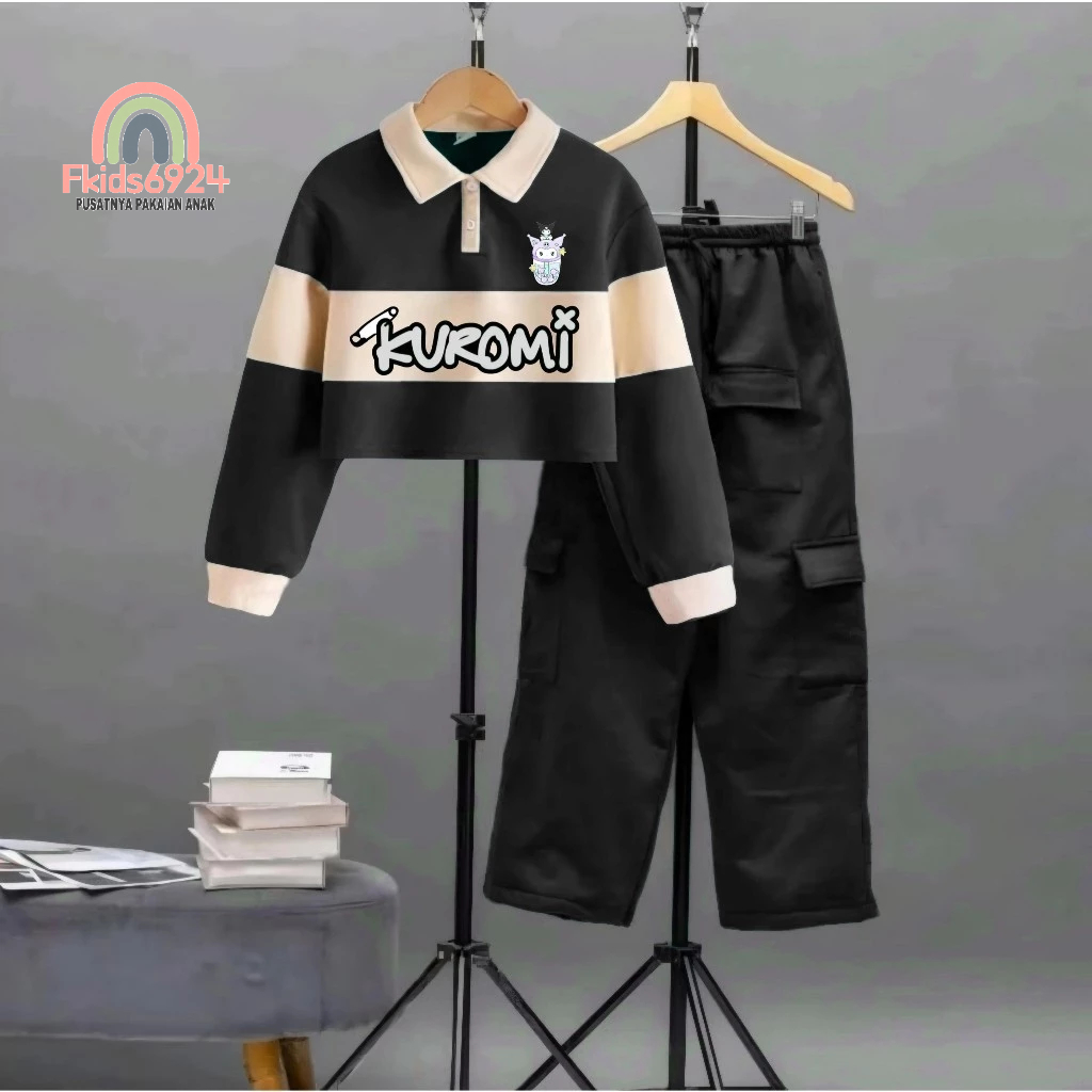 Cargo Sets For Girls 1-12 Years Old Kuromi Cargo Clothes And Pants ...