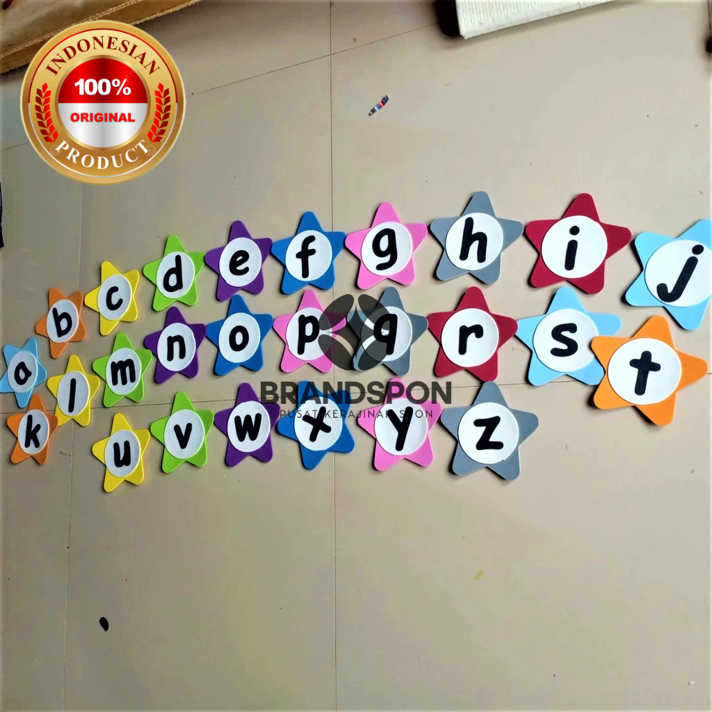 HIASAN DINDING Alphabetic Classroom Wall Decoration 26 Letters AZ Star ...