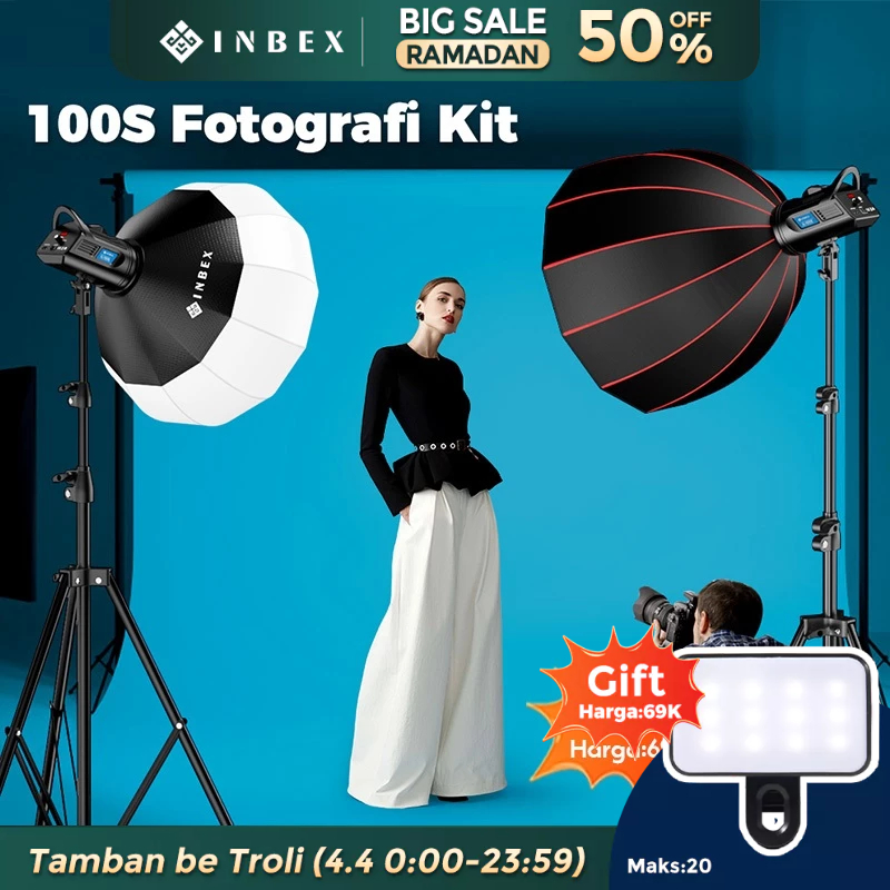[Profession] Inbex 100S Studio Photo Light 100W Live Fil Light LED ...