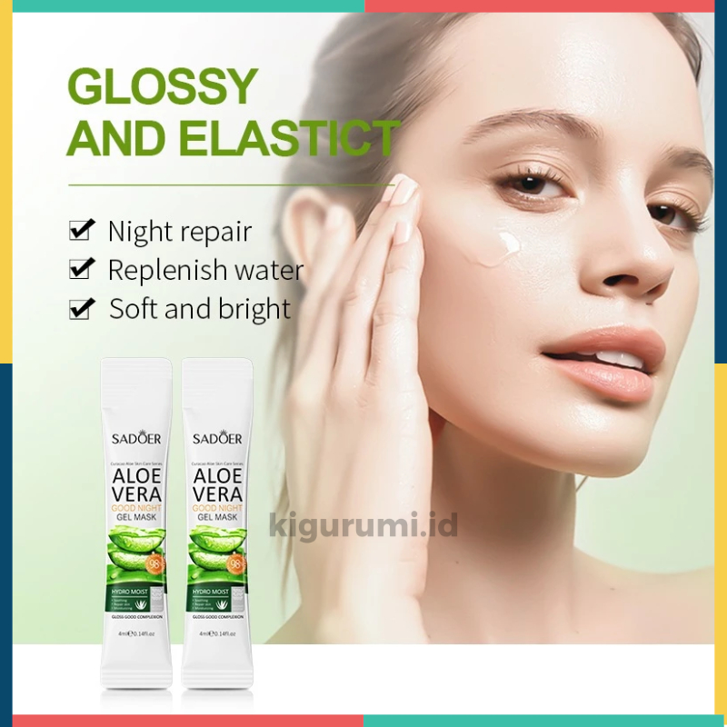SADOER Good Night Gel Aloe Vera Mask Sachet Moisturizes Skin Hydration Skin Care Moisturize ...