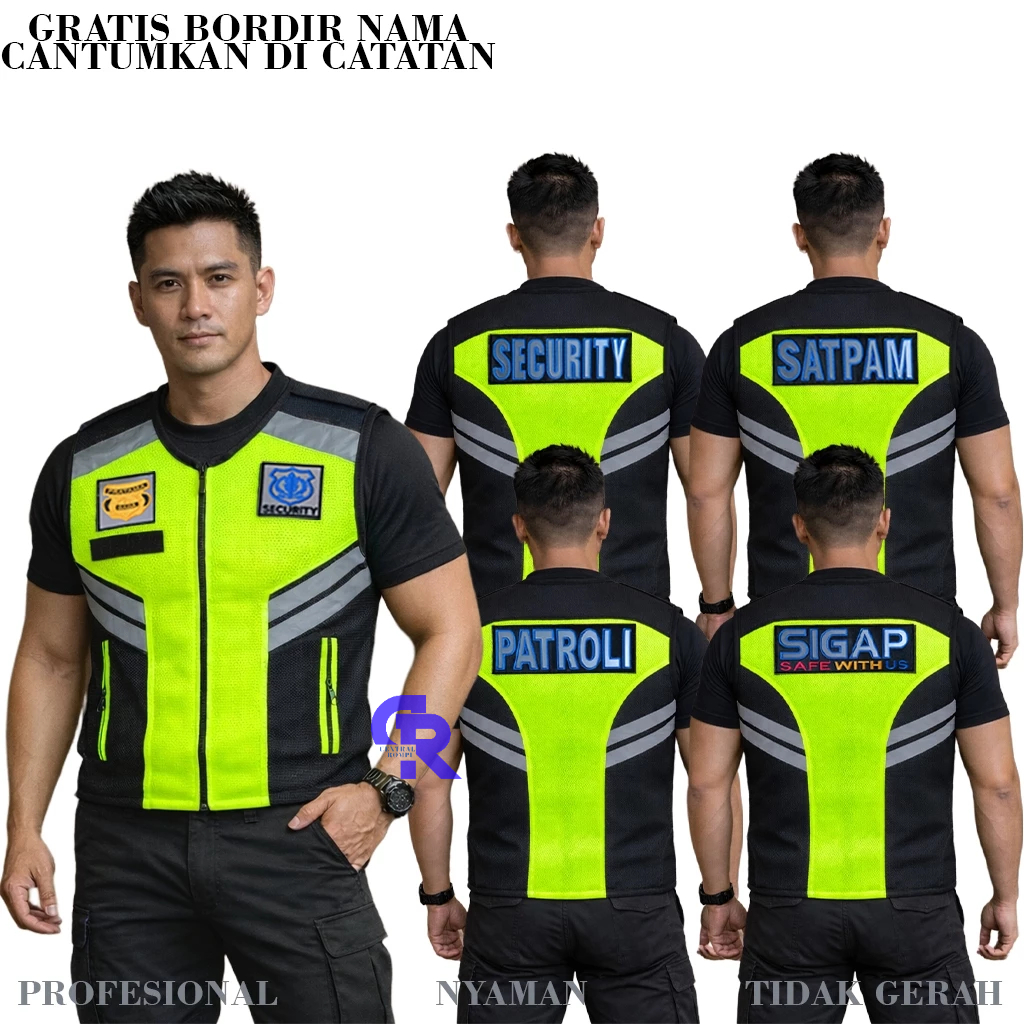 STABILO Latest Security Guard Vest, Thick Doublemesh Material, Black ...