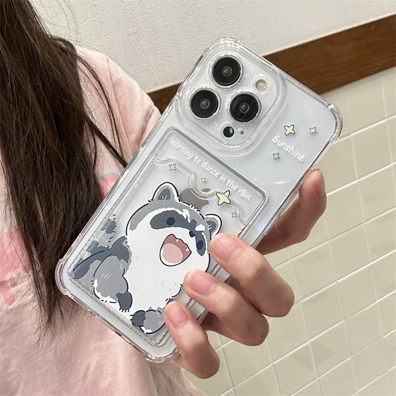 Clear Cartoon Fancy Raccoon Case Overseas Oppo Reno 13 5G Reno 13F 7Z ...
