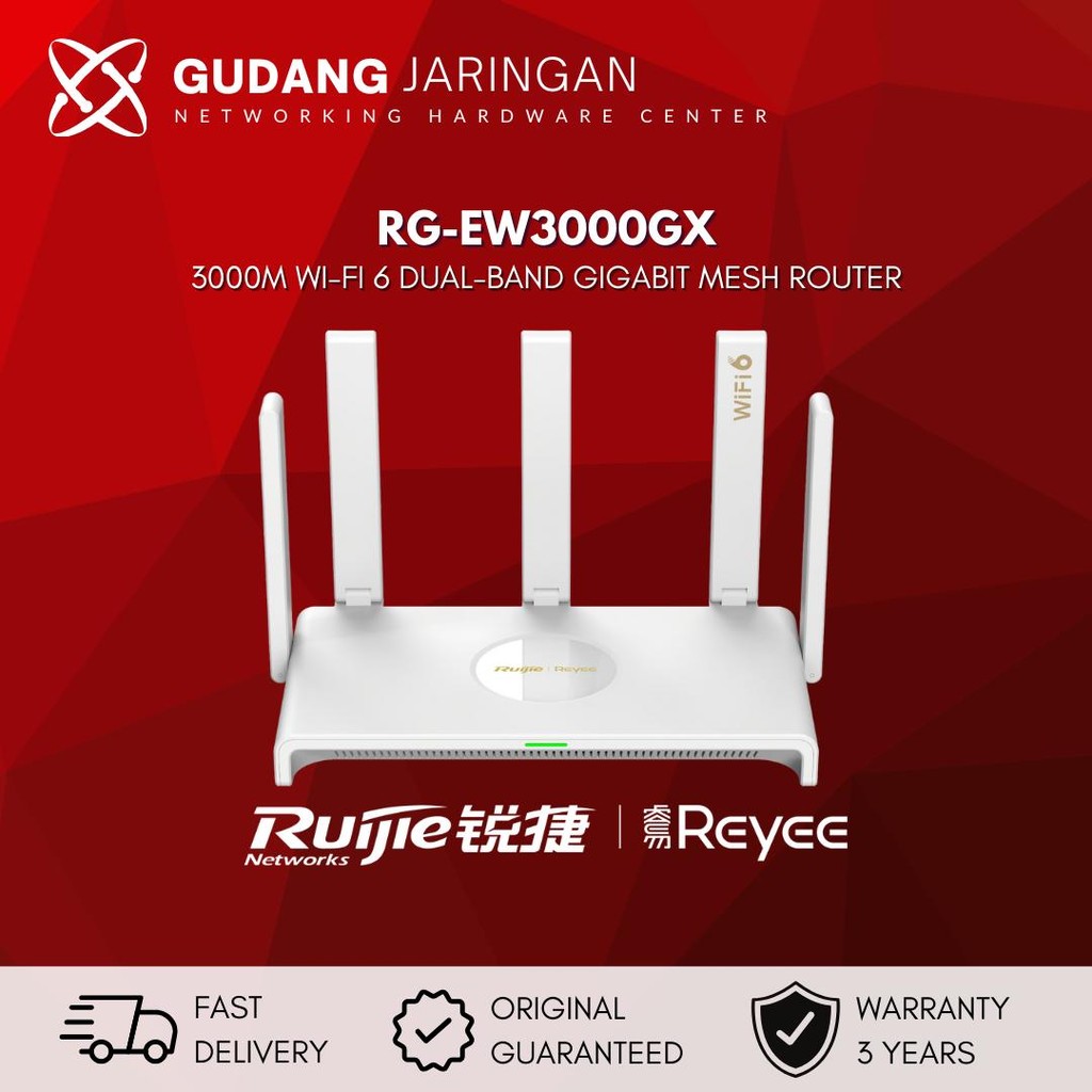 Ruijie Reyee RG-EW3000GX Wi-Fi 6 Dual-band Gigabit Mesh Reyee Router ...