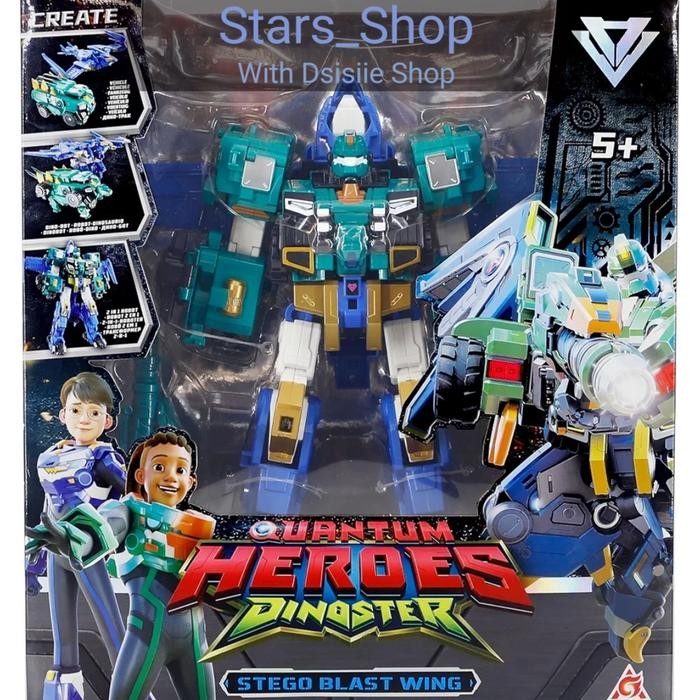 QUANTUM HEROES DINOSTER STEGO BLAST WING TRANSFORMING ORIGINAL ROBOT ...
