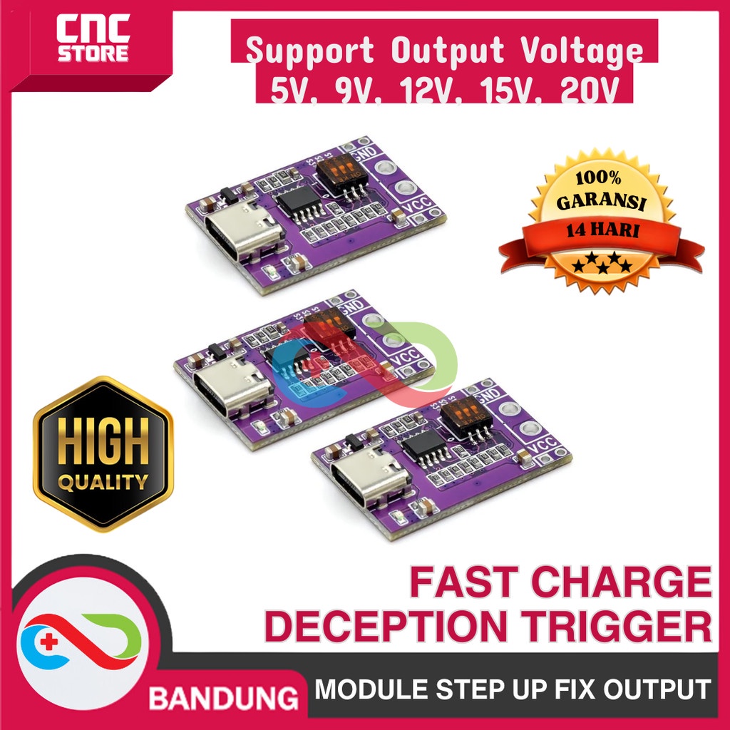 Pd QC MODULE STEP UP FIX VOLTAGE OUTPUT 5V 9V 12V 15V 20V | Shopee Malaysia