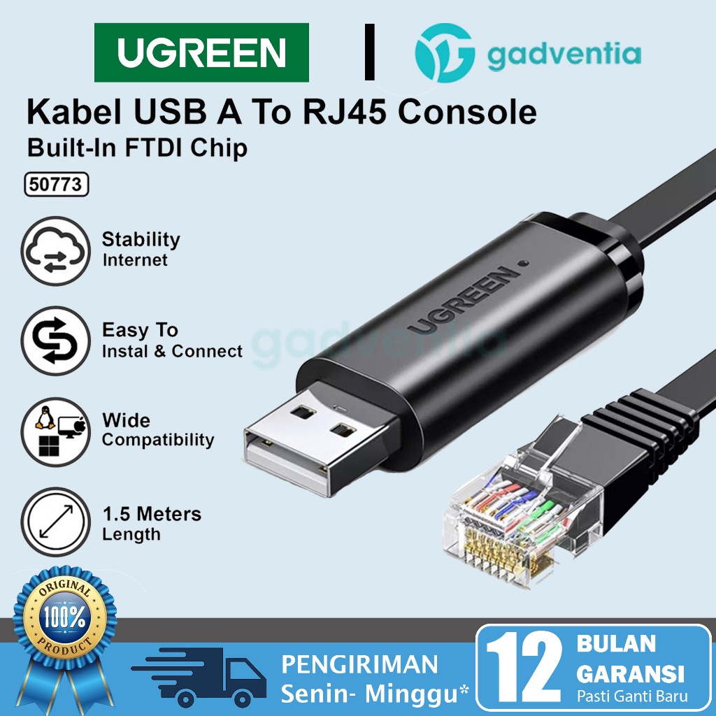 UGREEN LAN Cable Ethernet Network to USB RJ45 Console Flat Cable 50773 ...