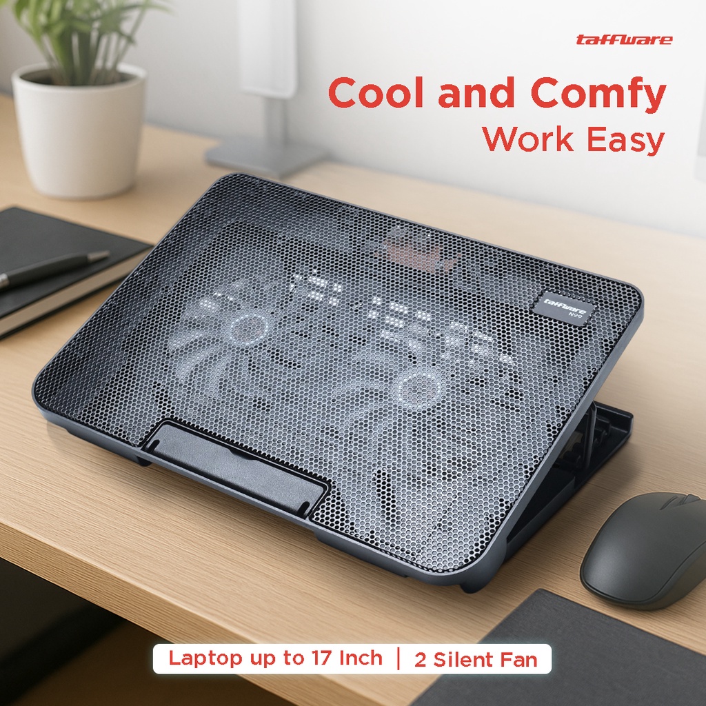 Taffware Cooling Pad Laptop Stand 2 Fans USB Port 17 Inch - N99 | Shopee Malaysia