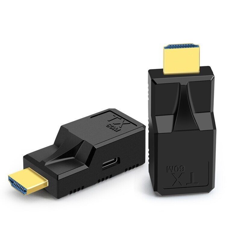 Converter HDMI Extender 60meter - HDMI to LAN 60M CAT5 CAT6 MINI BOX ...