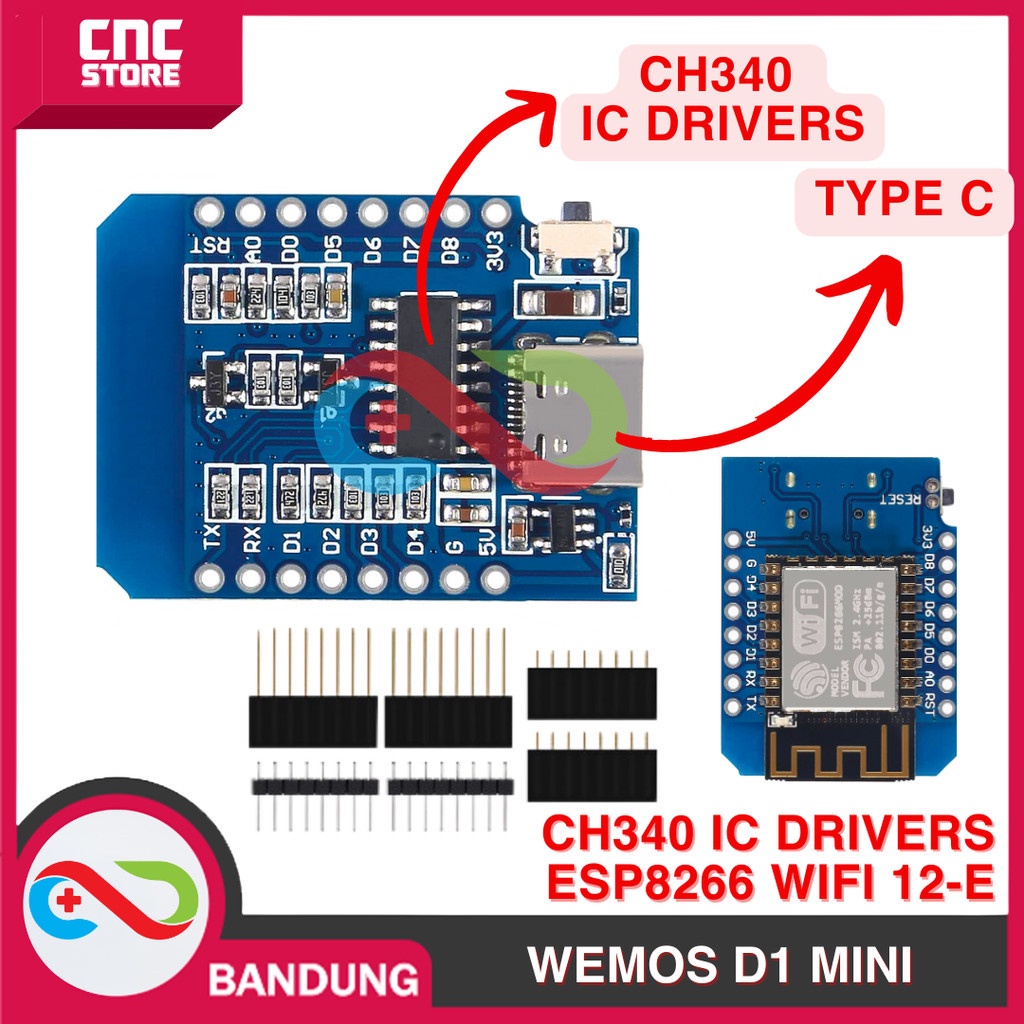 Wemos D1 MINI ESP8266 TYPE-C 4MB LUA WIFI IOT INTERNET MCU MINI ESP8266 TYPE-C | Shopee Malaysia