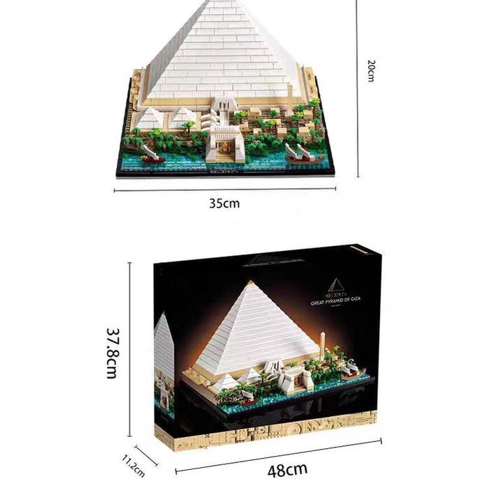 NO BRAND BRICK 21058 ARCHITECTURE SET OF THE GREAT PYRAMID OF GIZA TOYS ...