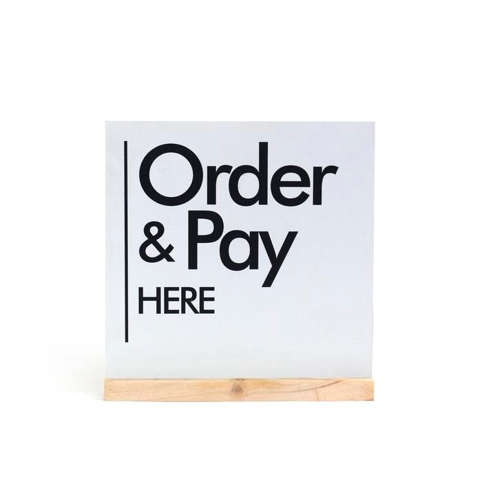 Ready- front desk sign - order and pay here - sign system | Shopee Malaysia
