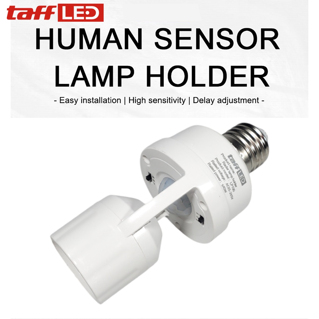 TaffLED PIR Sensor Light Bulb Fitting Adjustable Timer 40W E27 - LP100 ...