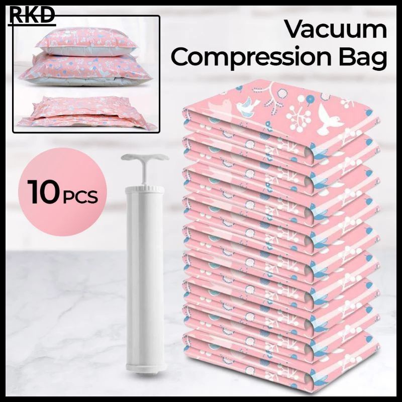 Plastic Vacuum Clothes Vacuum Bags Clothes Plastic Storage 10 Pcs With ...