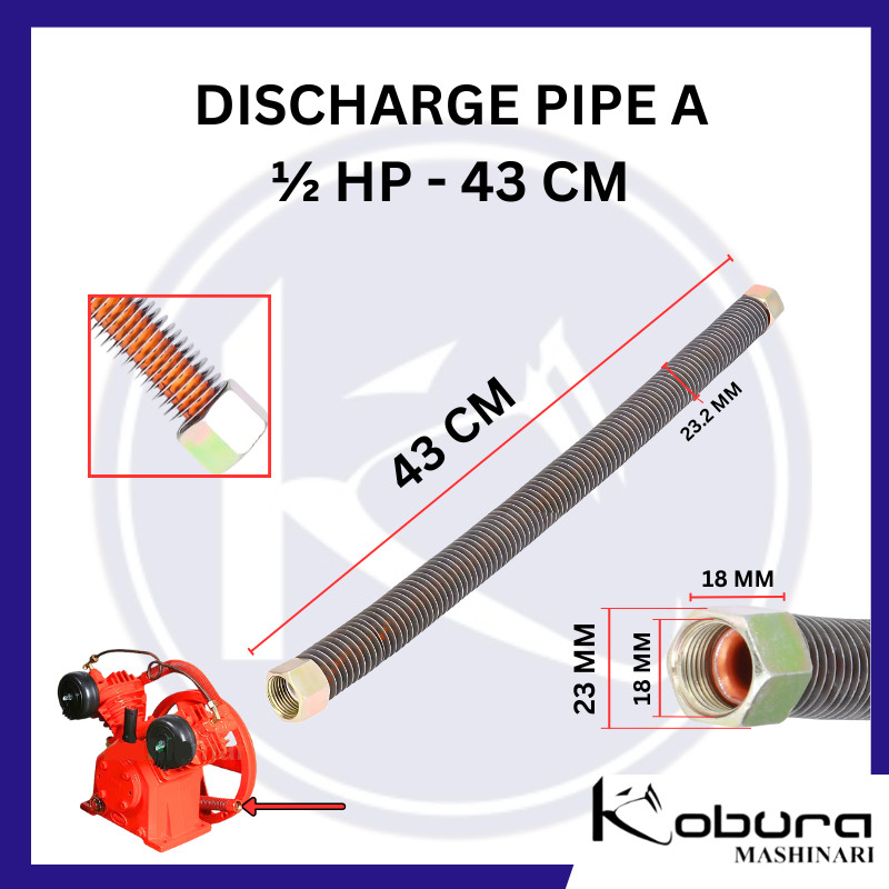 HP Discharge Pipe A 1/2 43 CM Copper Pipe Air Compressor 1/2 Compressor ...