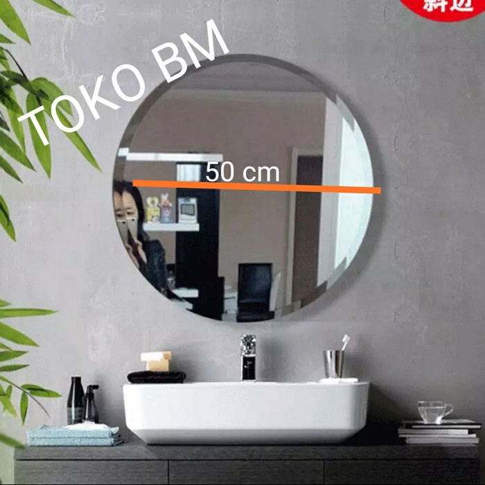 Round mirror/bathroom mirror/dressing mirror diameter 50 cm | Shopee ...