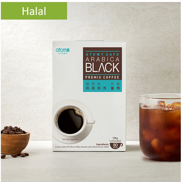HITAM Atomy Café Arabica Black contains 1.6g x 80 Black coffee sticks ...