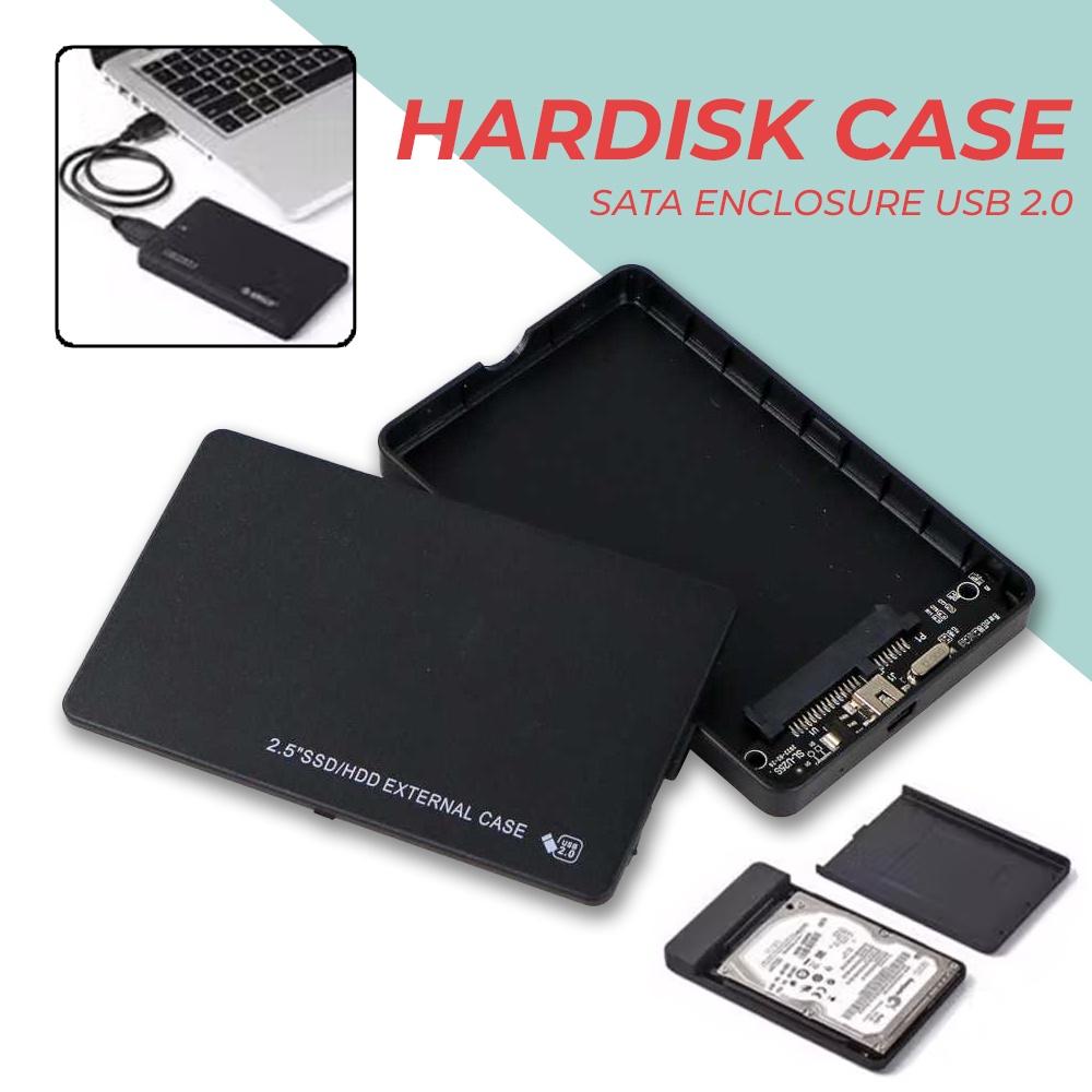 HOMEKU - 2.5 HDD SATA Enclosure USB 2.0 to Mini USB Hard Disk Casing ...