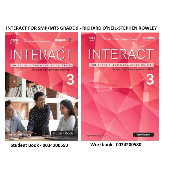 Newest INTERACT FOR SMP MTS GRADE 9 STUDENTS BOOK CEFR WORKBOOK CEFR ...