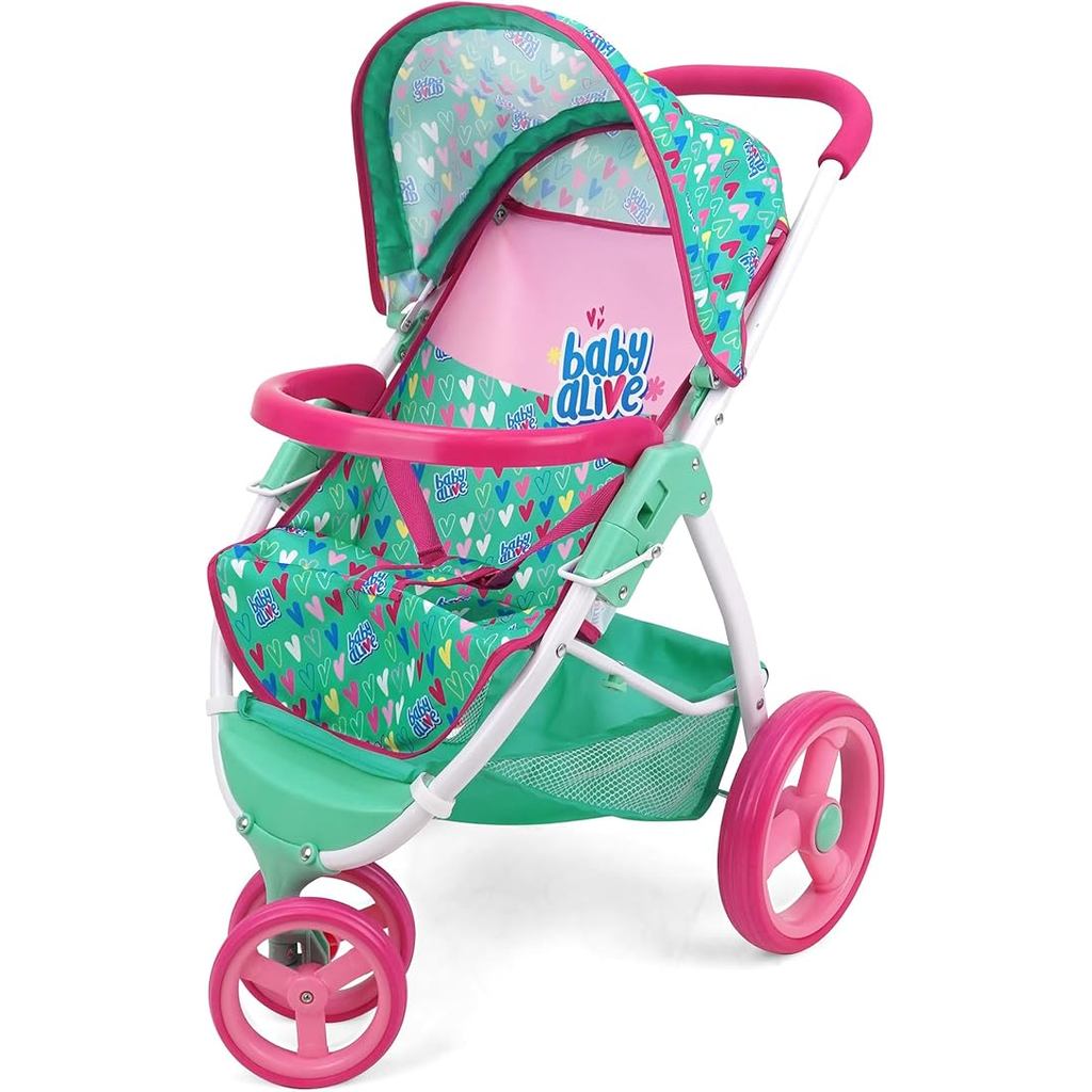 Baby Alive: Doll Jogging Stroller - Green, Pink, Hearts | Shopee Malaysia