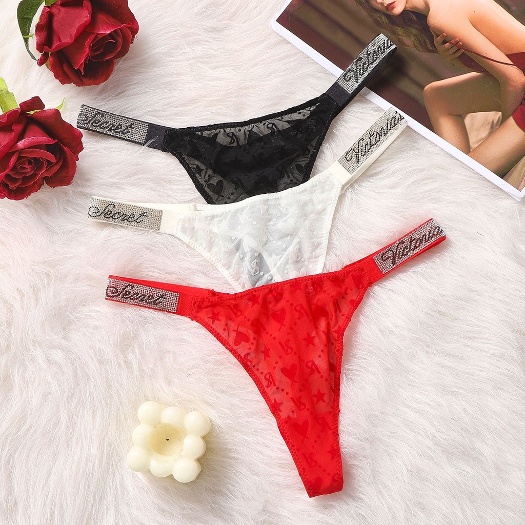 Womens Lace Thong Panties Sexy Seamless Bikini Underwear Shopee Malaysia