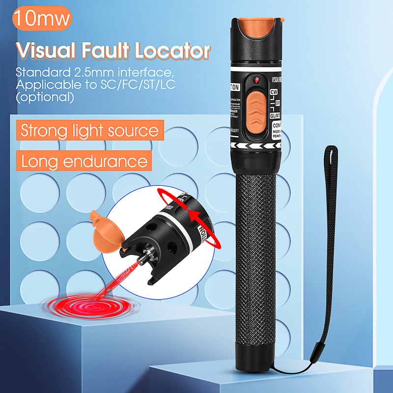 10mW Fiber Visual Fault Locator SC FC ST Red Light Source Fiber Optic ...