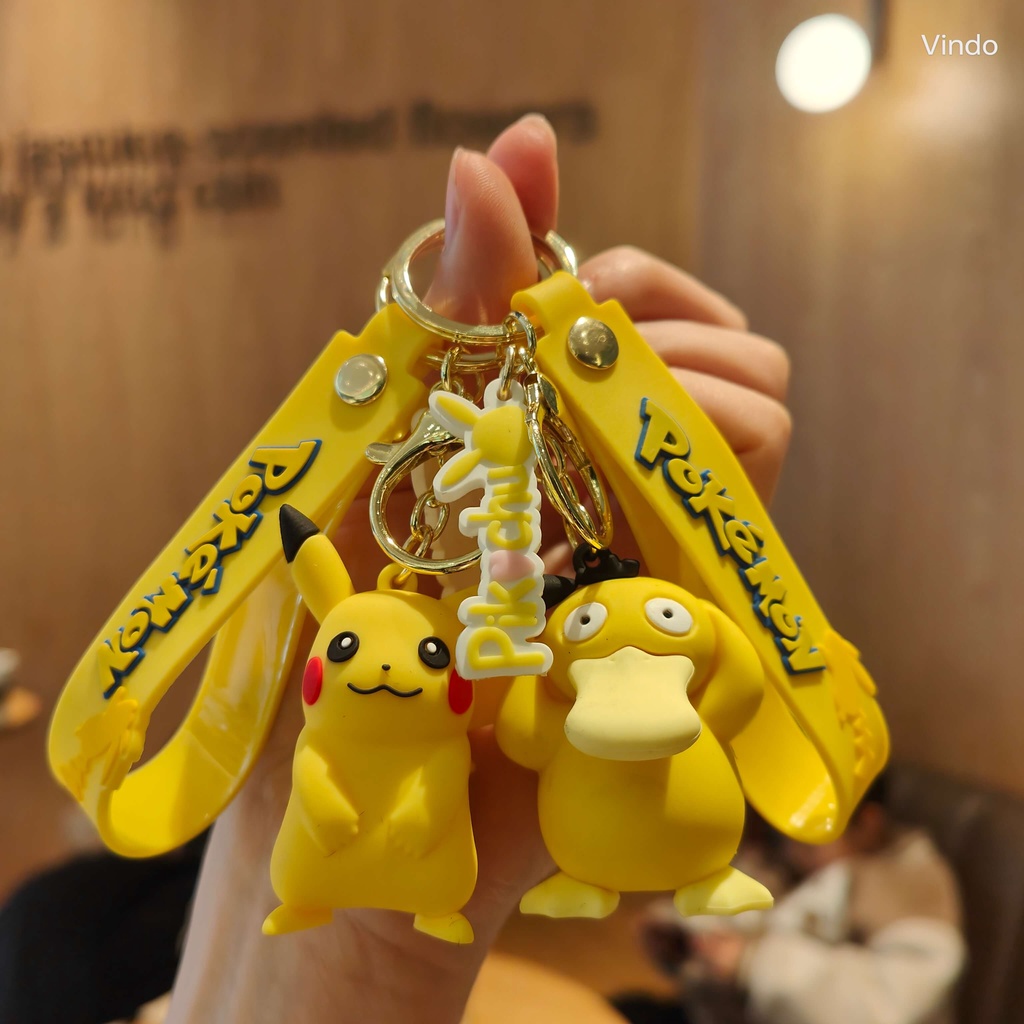 New Pokémon Figure Keychain Pikachu Psyduck Charmander Doll Backpack ...