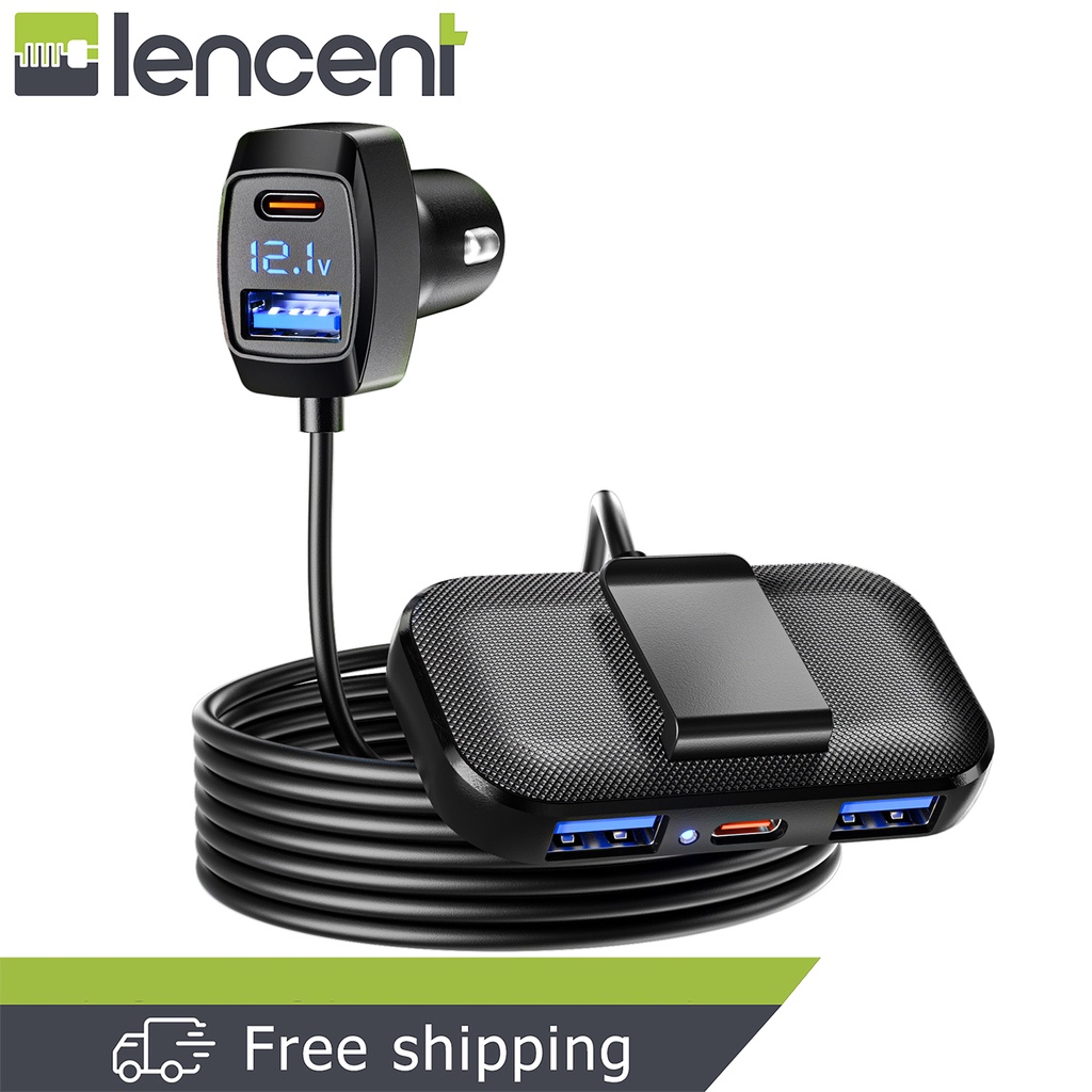 LENCENT 5 in 1 Multi Ports Car Charger 31W(Max) Car Charger Adapter ...