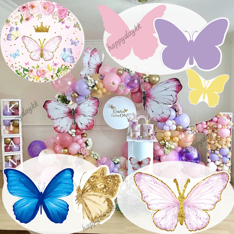 Big Biling Colourful Pink Purple Butterfly Kt Board for Happy Birthday ...