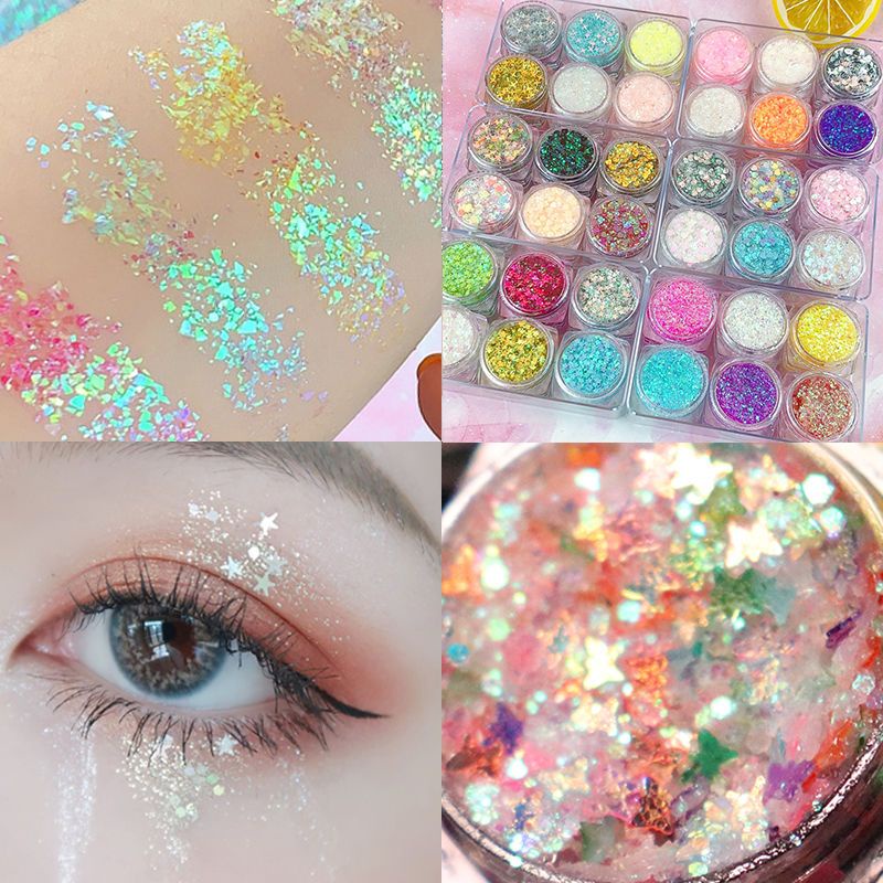 Glue-free Eye Makeup Sequin Gel Cream Shining Eyeshadow Glitter ...
