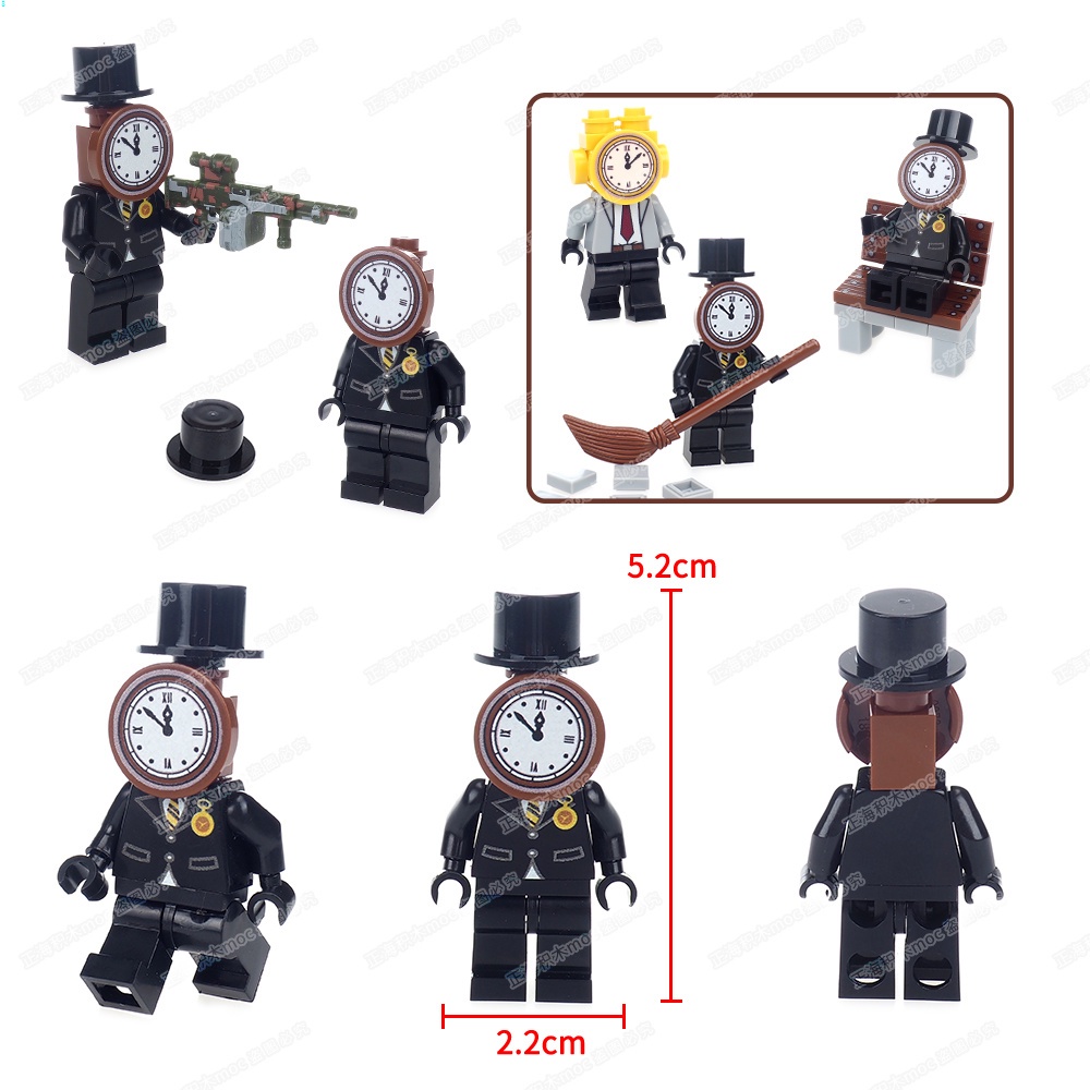 Battle Model Assembly Play moc Toilet Multi-Master Clock Minifigure ...