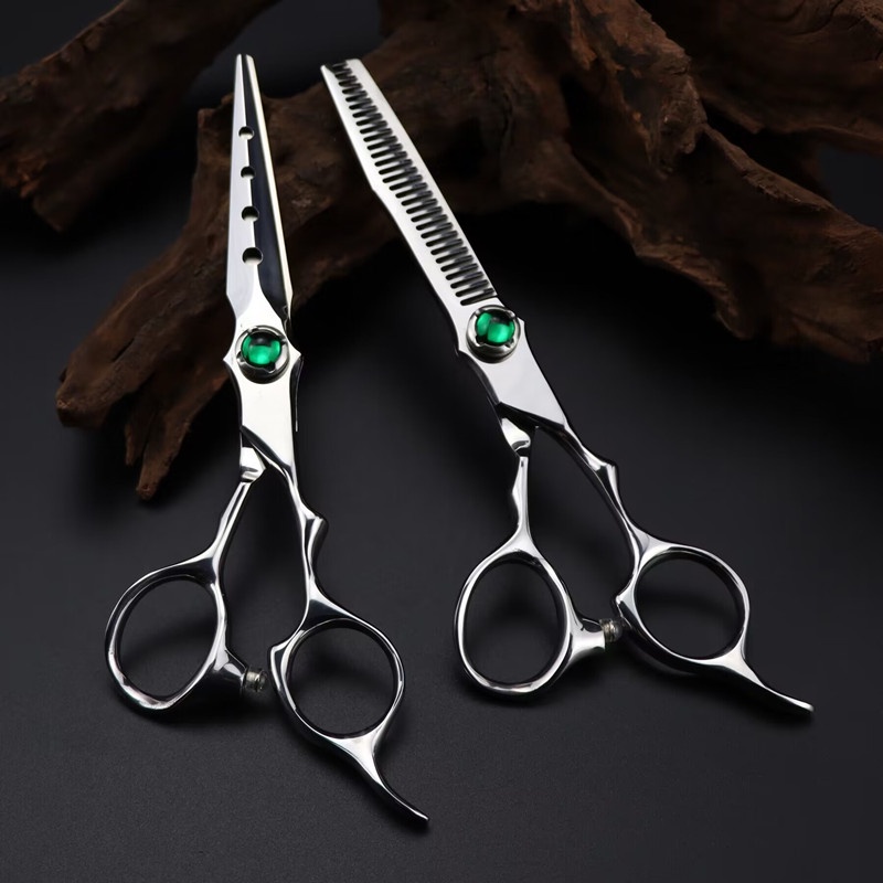 6inch Barber Scissors Professional High Quality Silver Flat Teeth ...