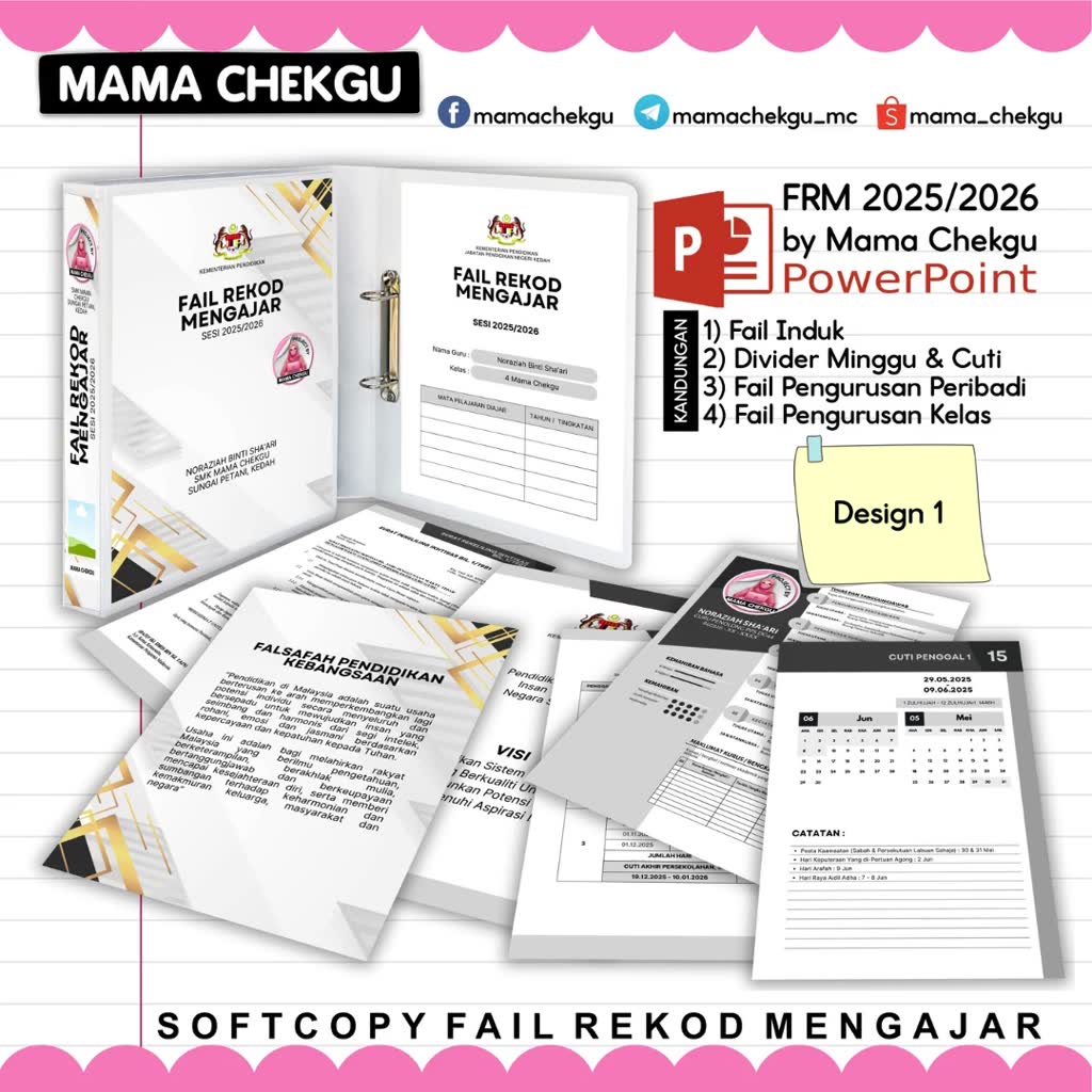 SOFTCOPY FAIL REKOD MENGAJAR (FRM) SESI 2025/2026 - EDITABLE CANVA ...