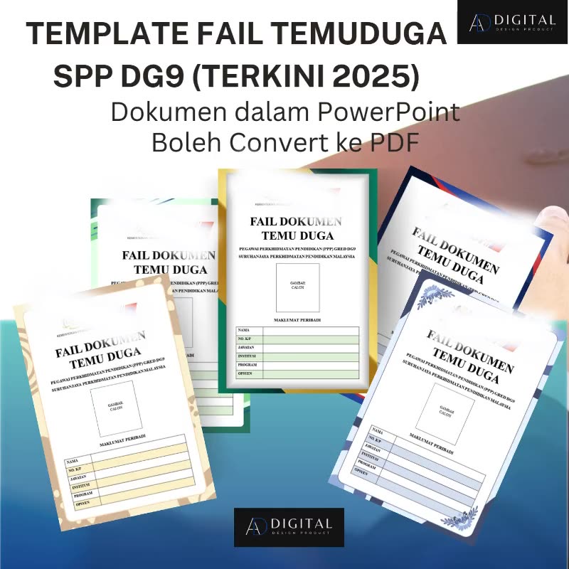 Template cover divider/ Sijil / Fail Temuduga SPP 2025 / Interview softcopy / saiz A4 210x297 mm ...