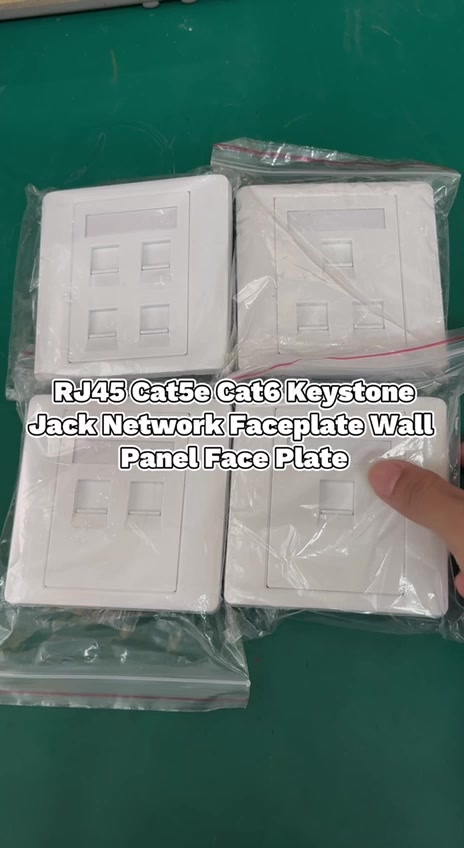 RJ45 Cat5e Cat6 Keystone Jack Network Faceplate Wall Panel Face Plate ...