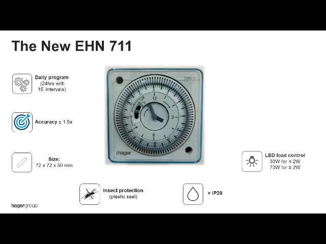 HAGER TIMER EH711/EHN711 24 HOURS TIMER Analogue Time Switches / DLX ...