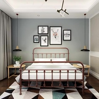 rangka katil besi metal bed frame Queen size King size iron bed frame ...