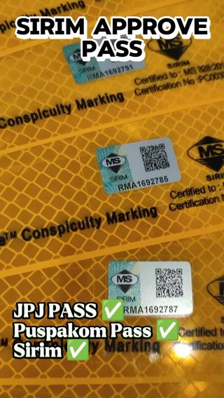 6 PCS (1 SET) 3M SIRIM Side Marking Reflective Sticker / J5 TYPE 5 ...