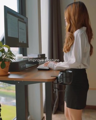 EVIS Smart Desk Lite Height Adjustable Office Desk with Curved Edges ...
