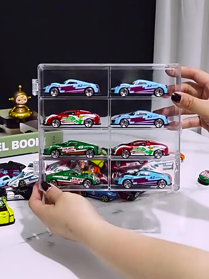 1:64 Scale Acrylic Car Display Case Toy Cars Storage Box Organizer Car ...